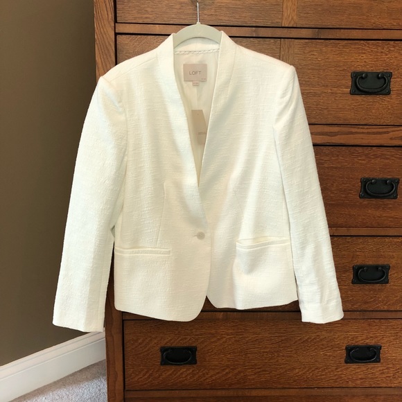 LOFT | Jackets & Coats | Nwt Loft Collarless Textured Blazer | Poshmark